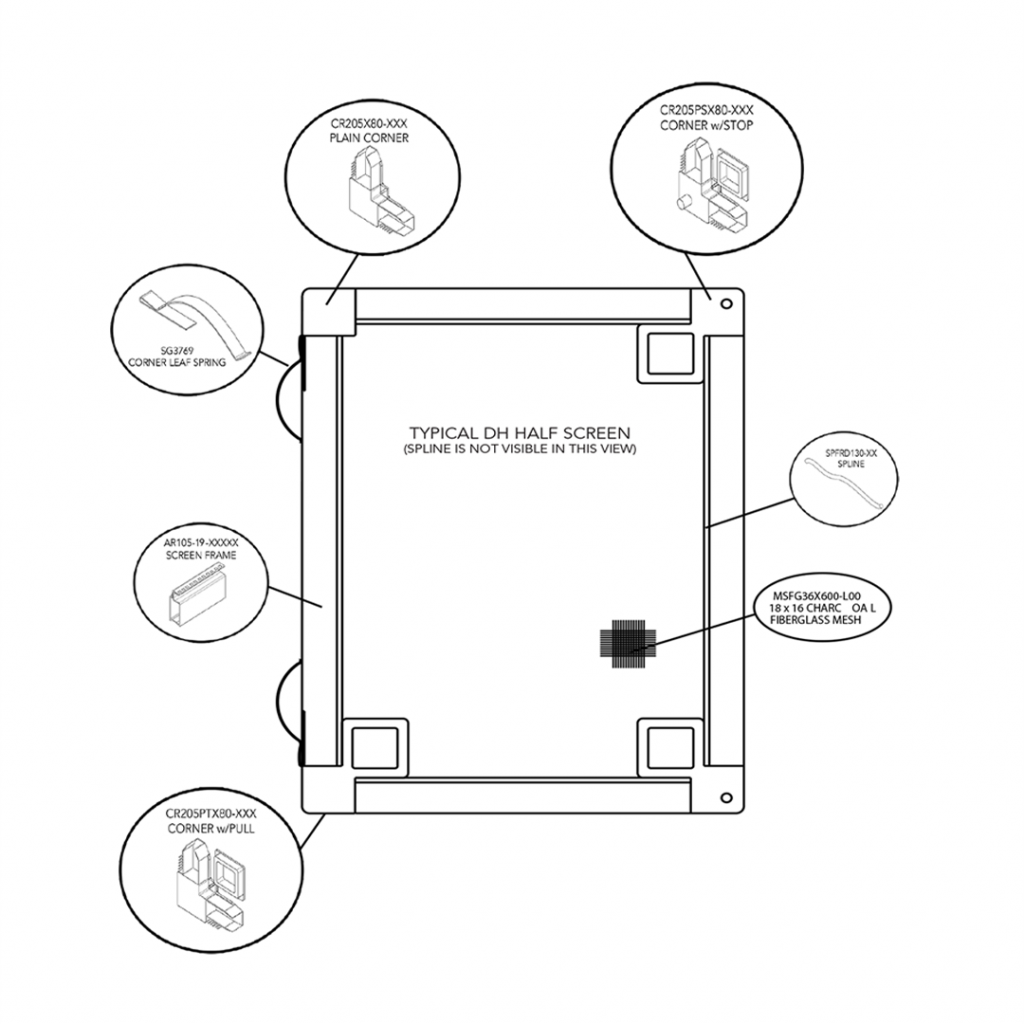 RFDH3 - Roll-Formed Double Hung Half Screen - RiteScreen Shop